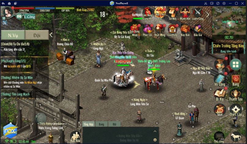 CHƠI VÕ LÂM TRUYỀN KỲ 1 BẢN PC VỚI NOXPLAYERZ | NoxPlayer