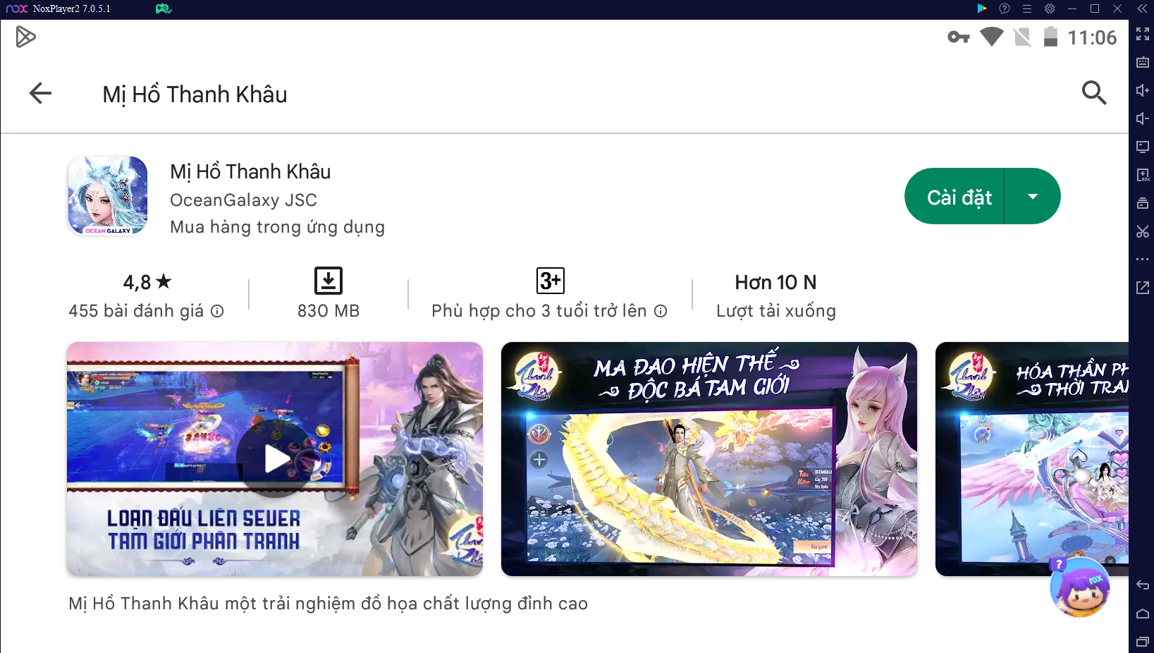 MỊ HỒ THANH KHÂU - CHƠI TRÊN MÁY TÍNH/PC CÙNG NOXPLAYER | NoxPlayer