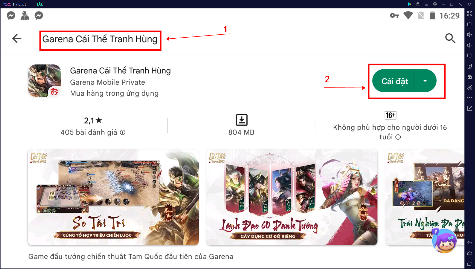 TẢI GARENA CÁI THẾ TRANH HÙNG TRÊN PC/MÁY TÍNH CÙNG NOXPLAYER | NoxPlayer