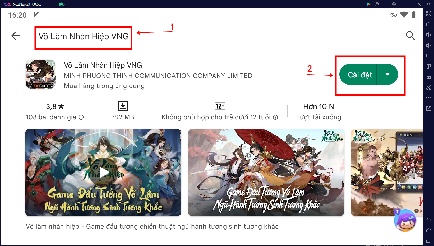 VÕ LÂM NHÀN HIỆP VNG - GIFT CODE CHO TÂN THỦ MỚI NHẤT | NoxPlayer