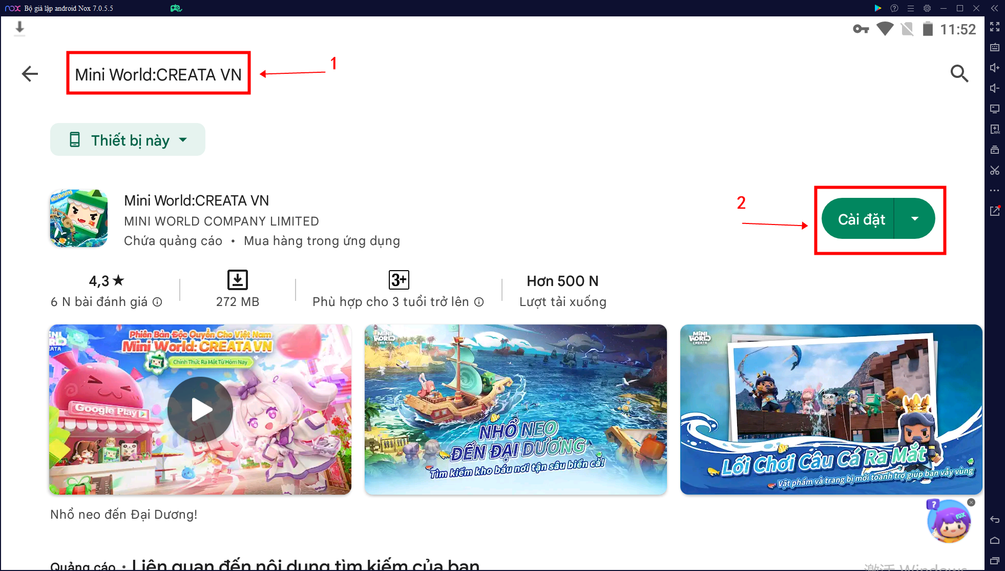 Chơi Mini World trên máy tính/PC miễn phí cùng giả lập NoxPlayer | NoxPlayer